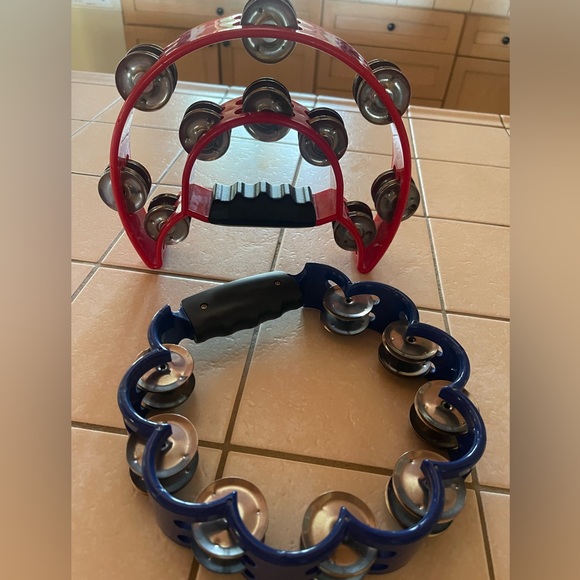 Other | Tambourines Red Blue Double Road Combo | Poshmark